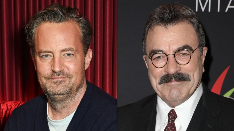 How On-Screen Rivals Matthew Perry And Tom Selleck Got Along Behind The ...