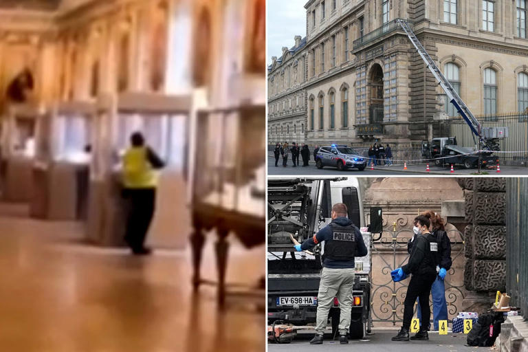 Gone in 4 minutes: Dramatic moment Louvre thief breaks into display ...