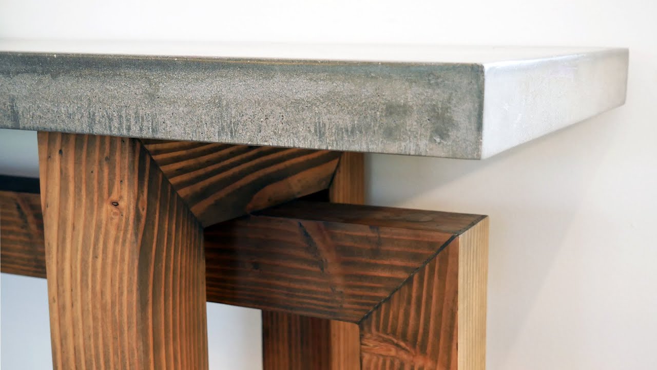 Building a 4x4 Console Table with Concrete Top