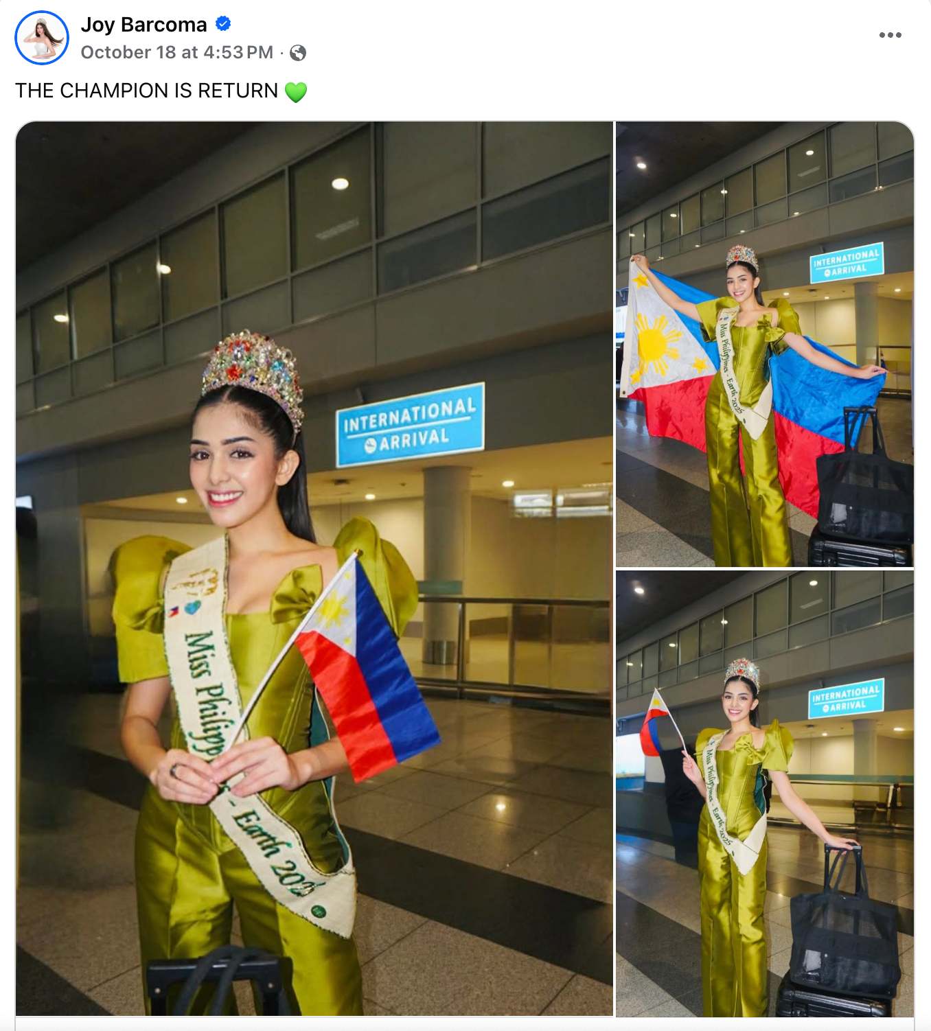 Miss Earth Philippines' Joy Barcoma is tickling everyone's funny bone ...