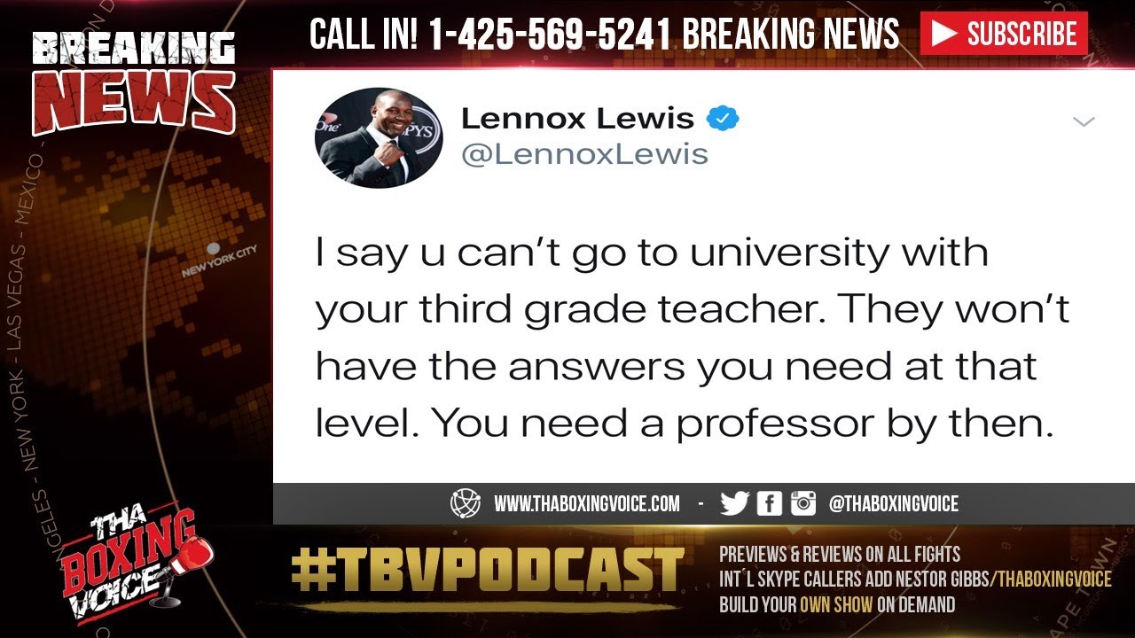 ☎️ Lennox Lewis says Anthony should fire trainer 🤯 similar situation 1994 💯