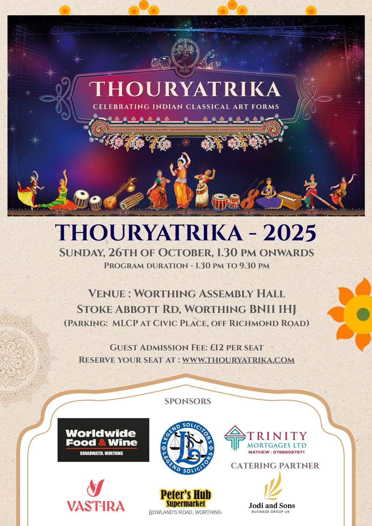 Thouryatrika 2025 – Worthing welcomes a celebration of Indian art forms