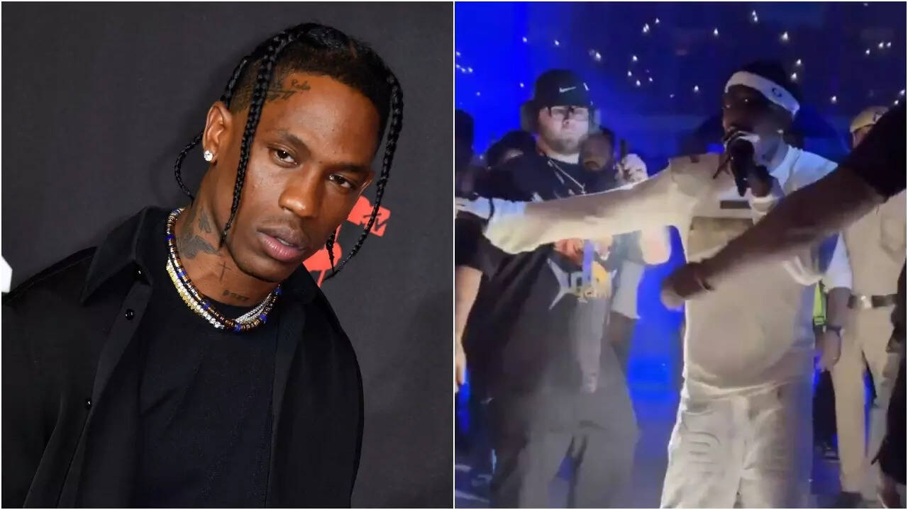 Travis Scott’s Delhi concert: Fans try to pull the rapper into the ...