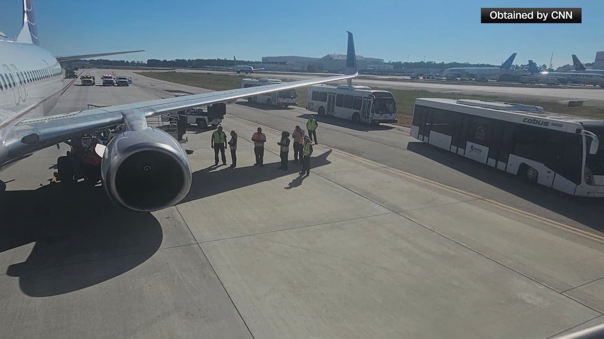 United flight has tires blow out as it landed at Bush Airport
