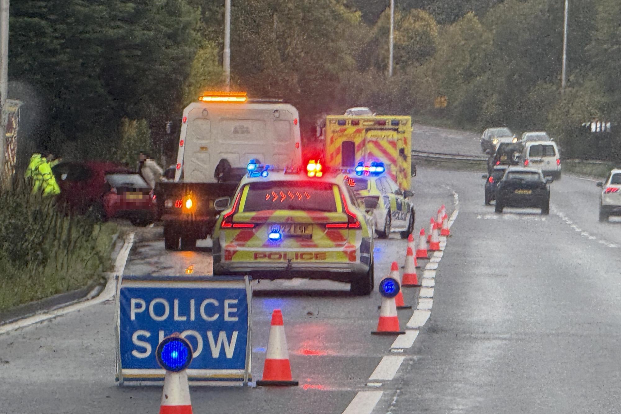 Photos show emergency services at scene after report of collision on ...