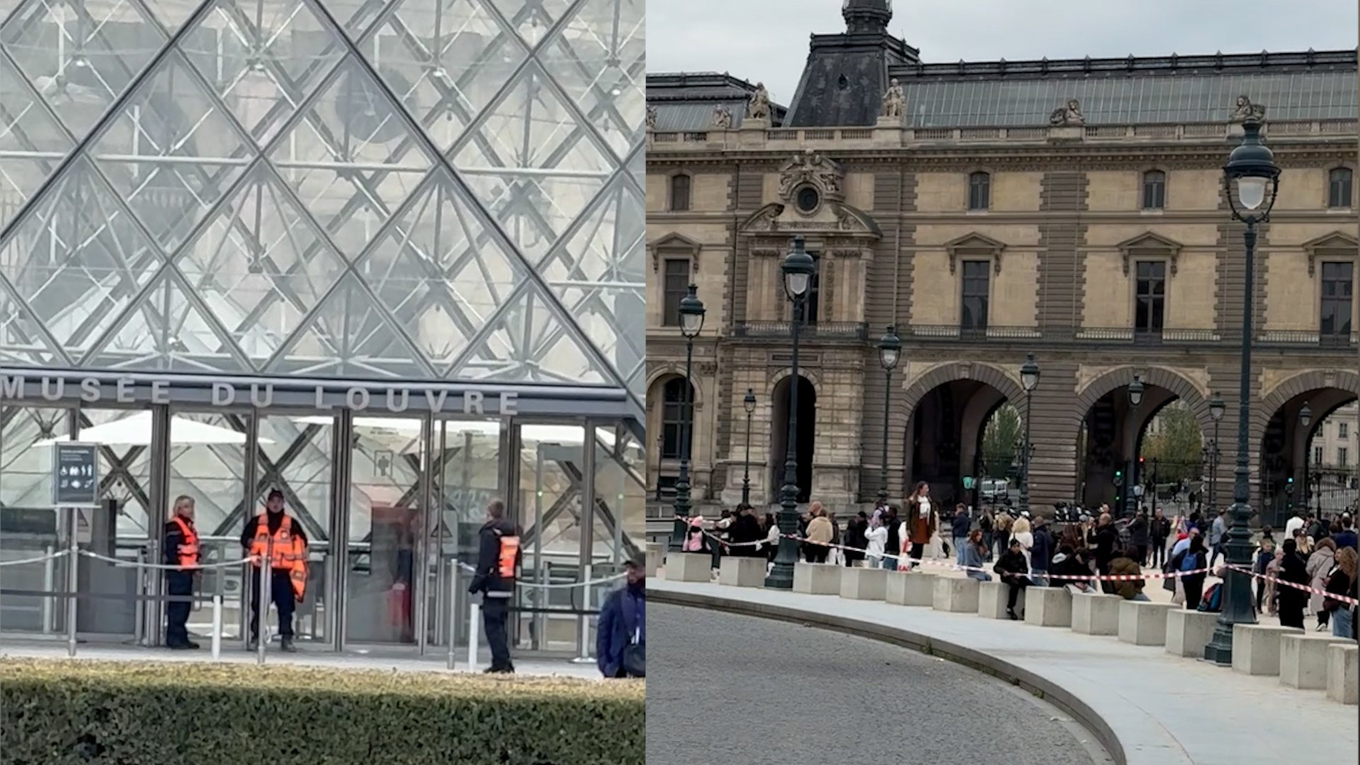 Video shows Louvre museum cordoned off after priceless jewellery robbery