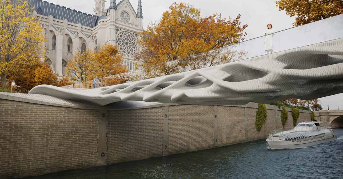 This 3D-printed bridge absorbs 142% more CO2 than conventional concrete ...
