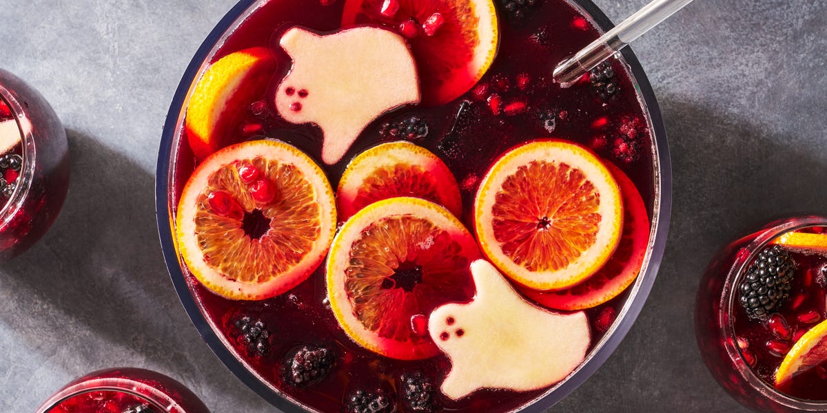 Halloween sangria wouldn't be complete without green apple ghosts