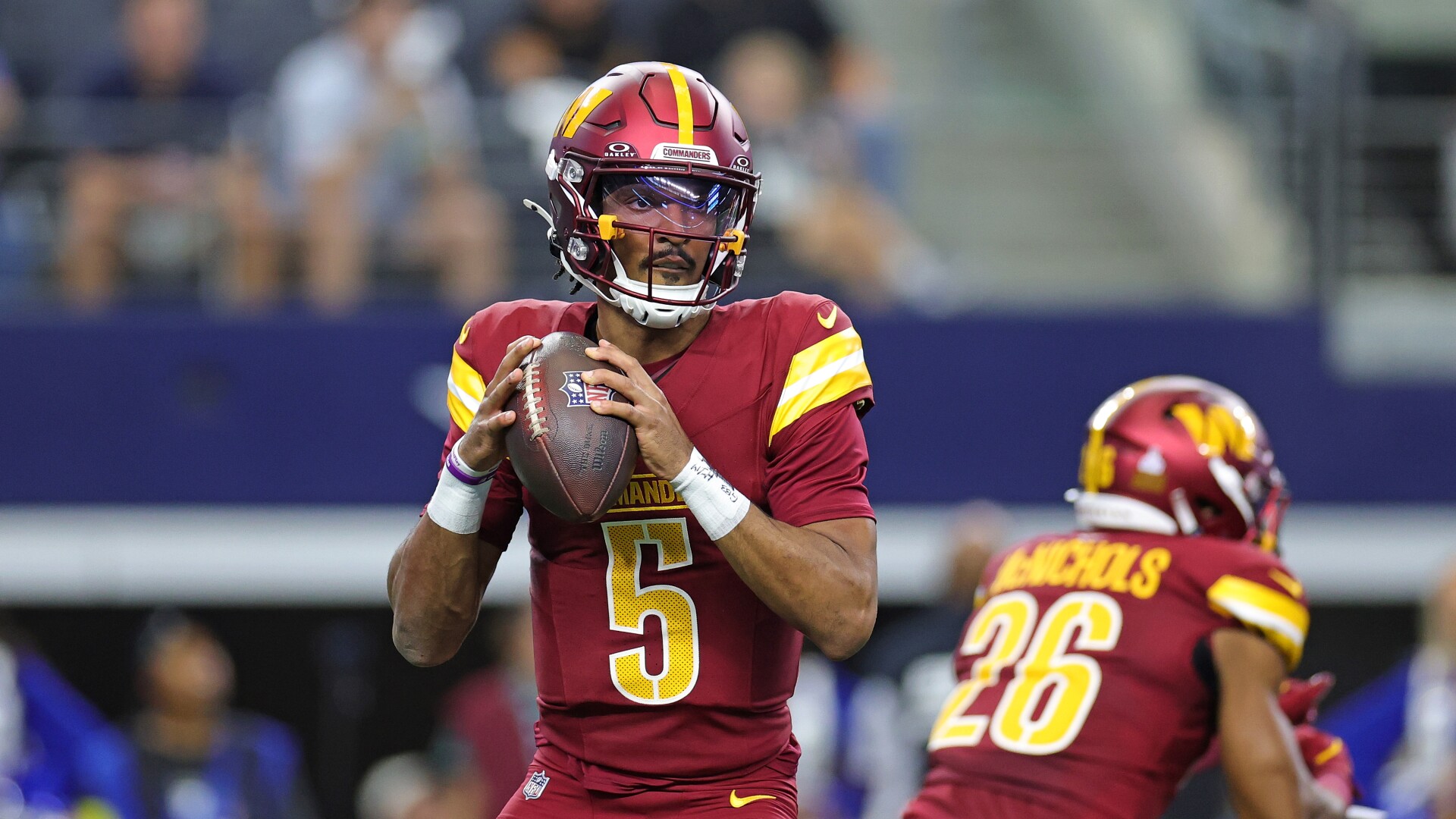 Jayden Daniels avoided a significant injury, Week 8 status is uncertain