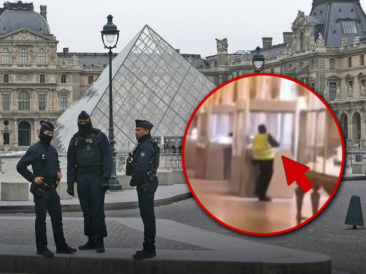 Shocking Video Shows Robber Sawing Through Glass Case During Louvre Heist