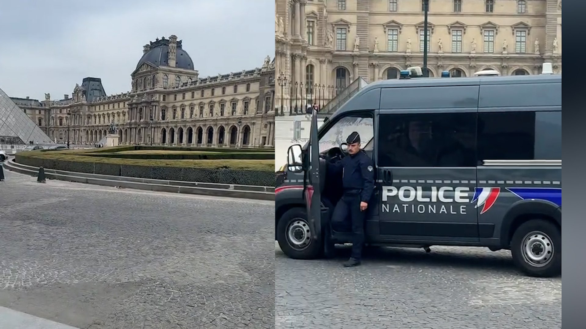 Video shows police outside Louvre museum after priceless jewellery robbery