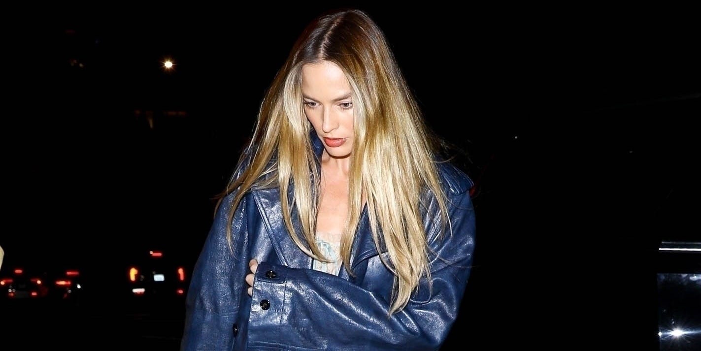 Margot Robbie's Fall Look Includes a Cobalt Trench and Pink Ballet Slippers
