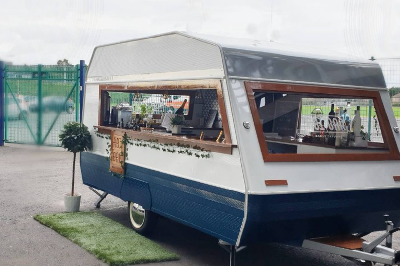 Adorable 80s caravan turned drinks trailer business for sale near Glasgow