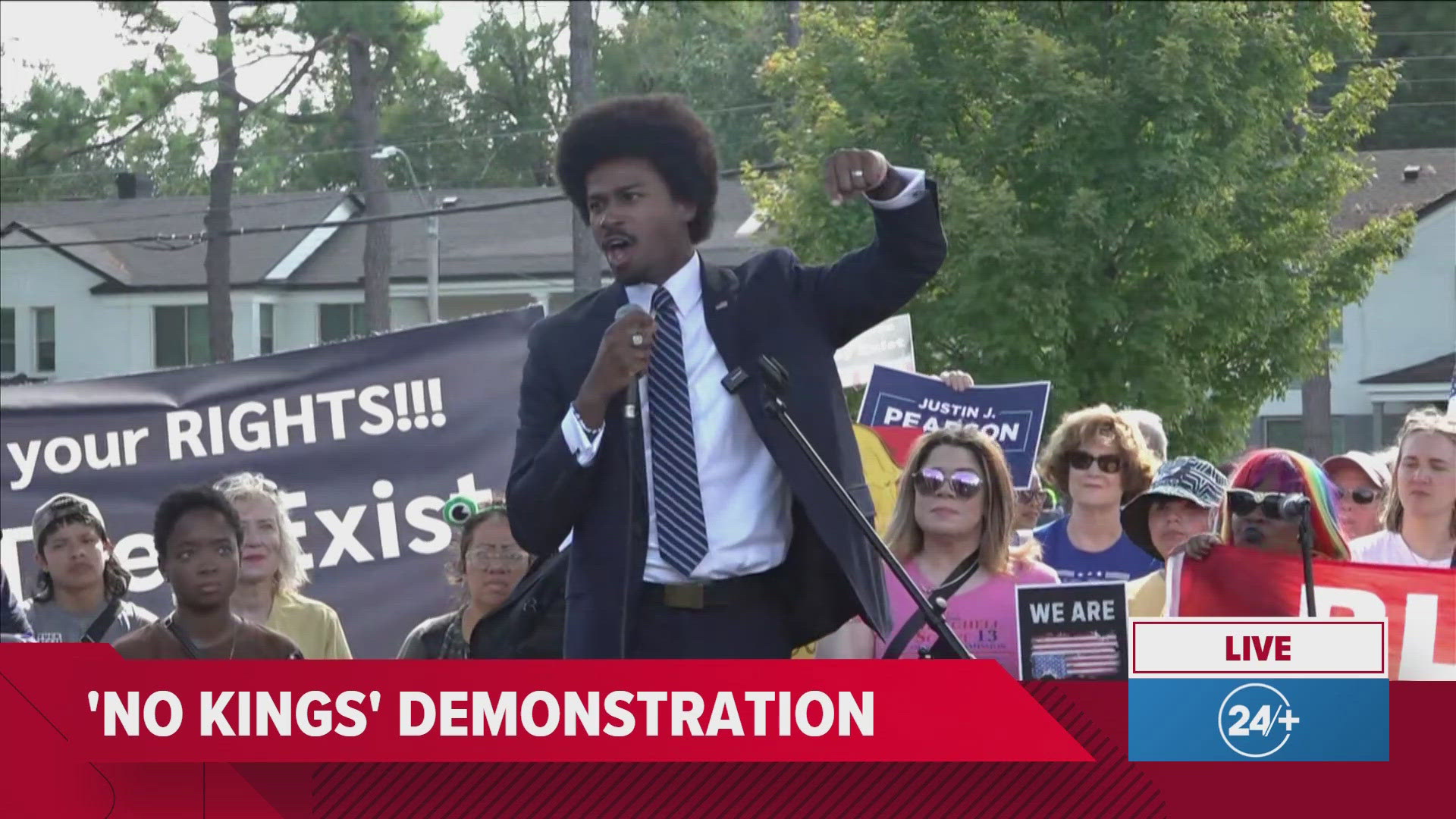Tennessee Rep. Justin J. Pearson speaks at No Kings Protest in Memphis