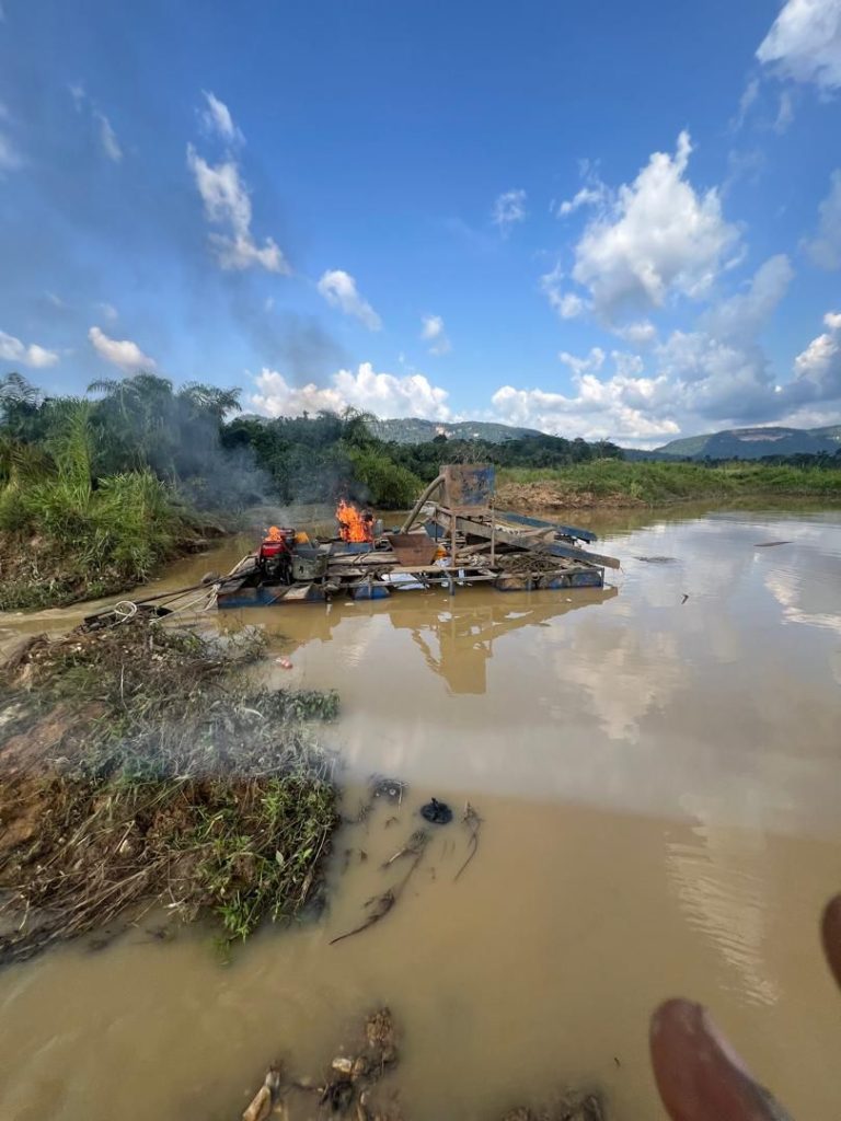 Police destroy illegal mining equipment in Eastern Region raid