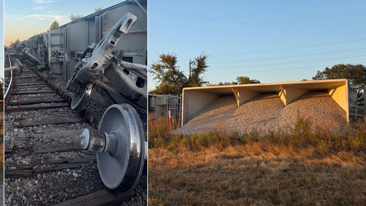 Emergency crews respond to train that went off the tracks in Waller County