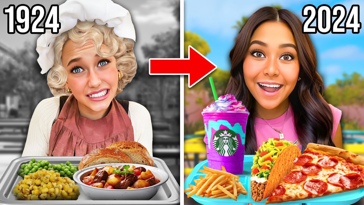 My kids taste 100 years of school lunch! 🍎