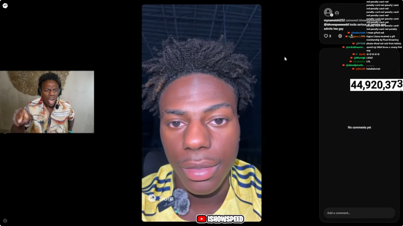 IShowSpeed Slams Sora 2 Deepfakes That Feature the Streamer Kissing ...