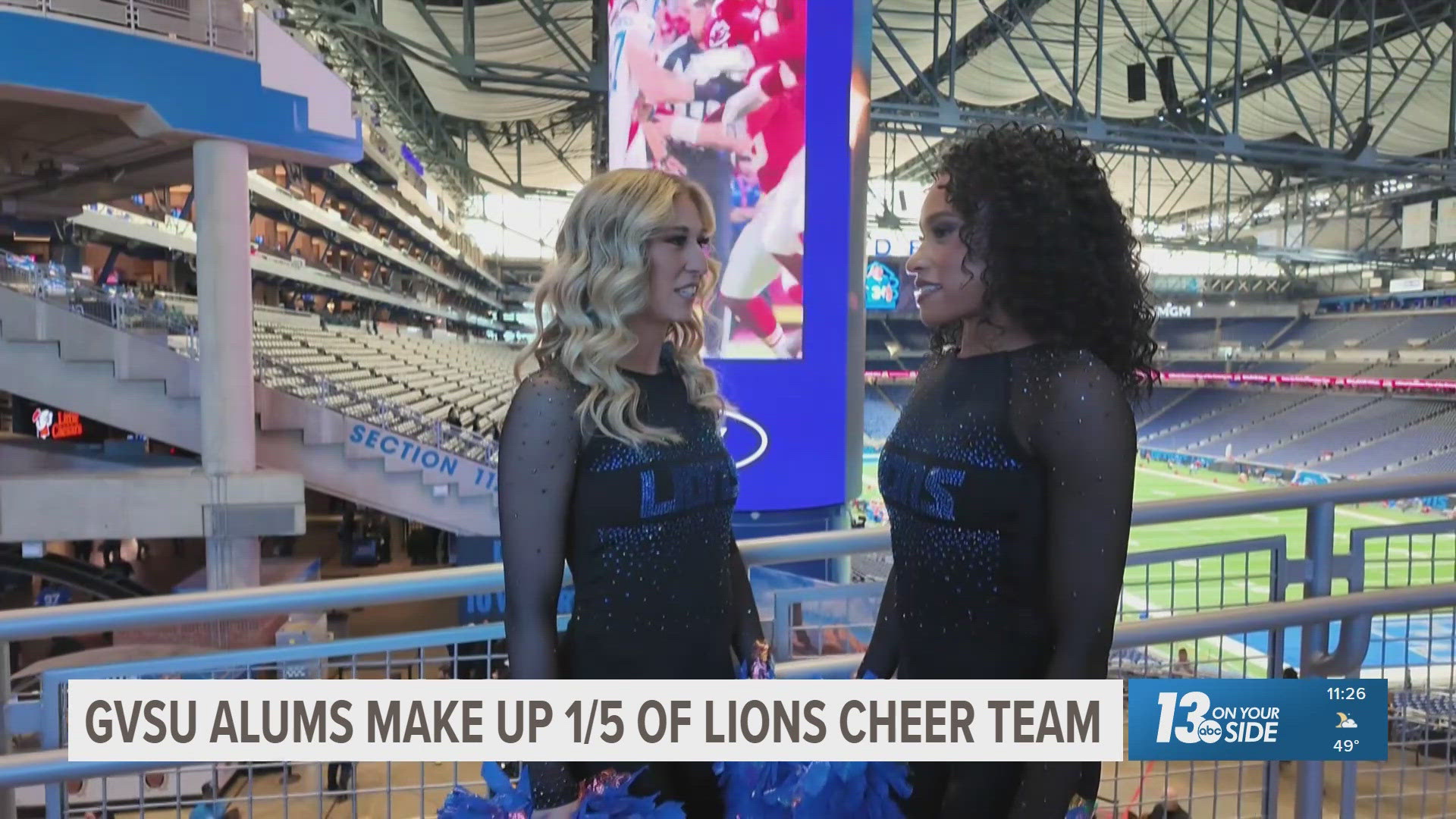 GVSU alums make up 1/5 of Lions cheer team