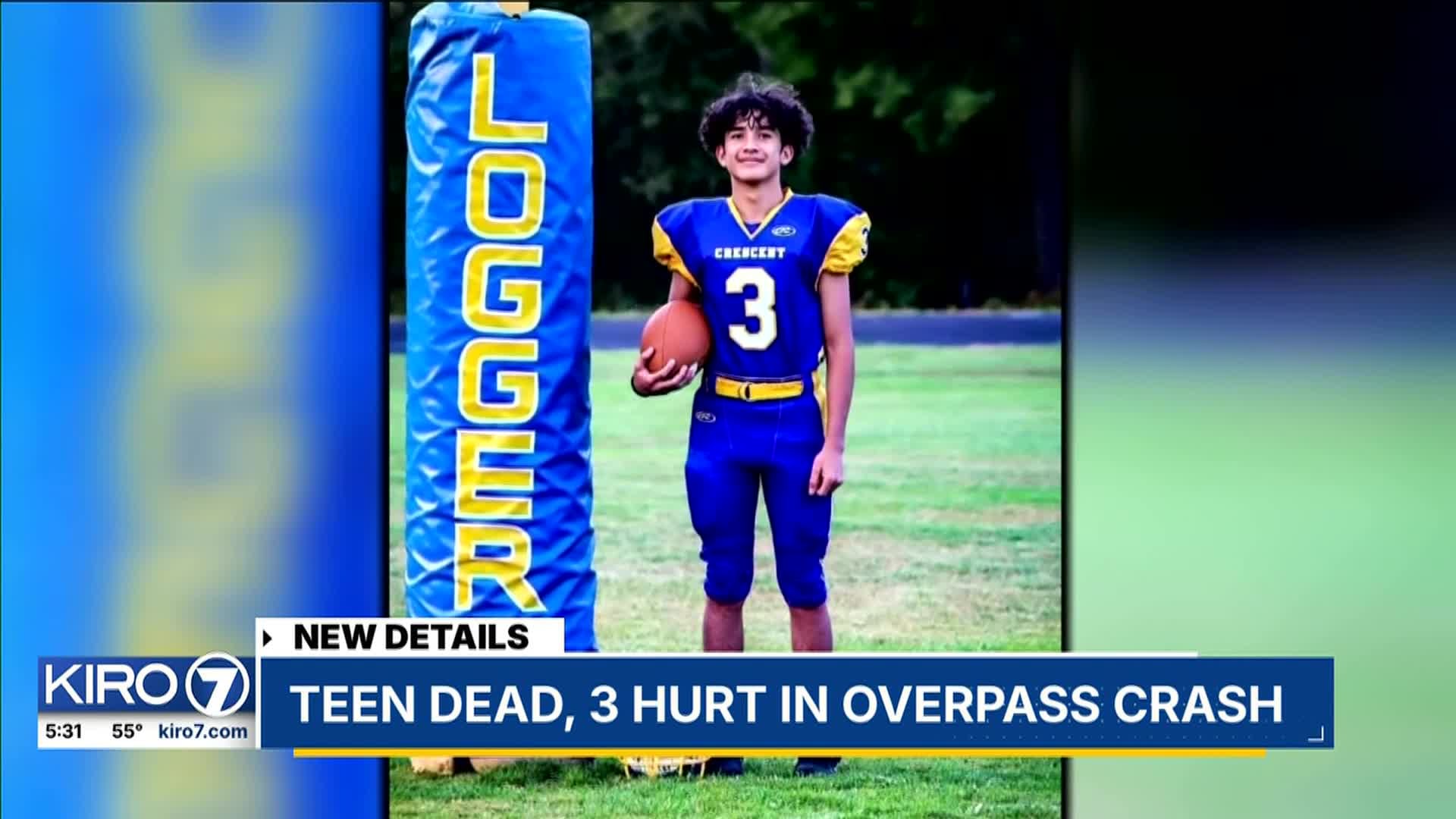 Teenager dead, 3 injured after car plunges 80 feet off overpass in SODO