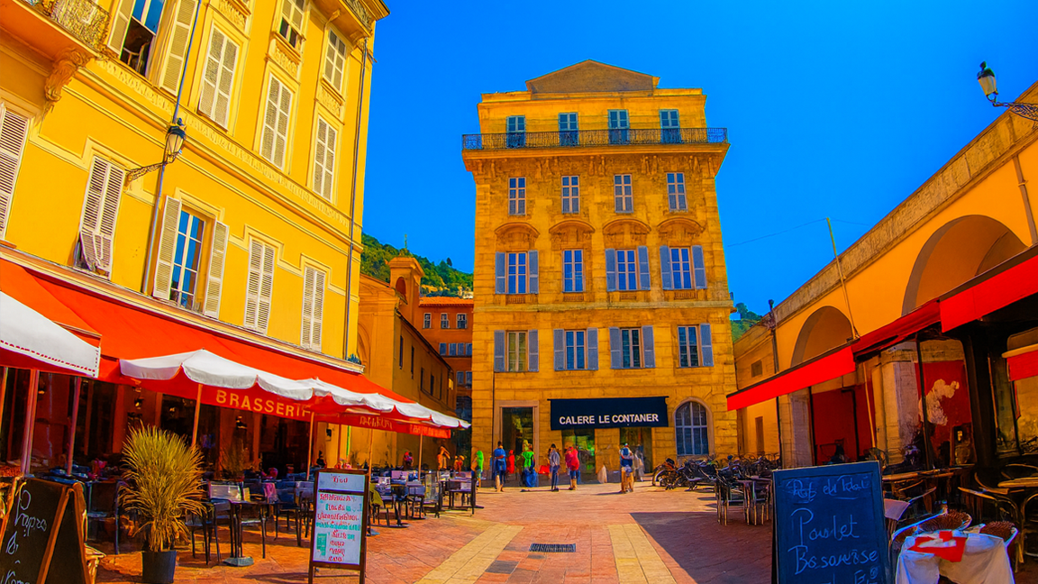 Opdag markedsstrøgene i den gamle bydel i Nice, Frankrig