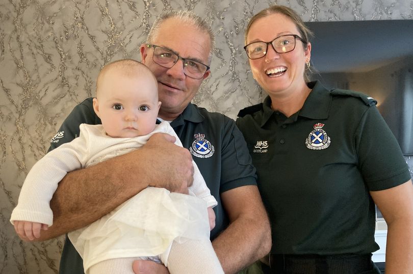 Scots paramedics reunited with baby they saved seven months on from ...