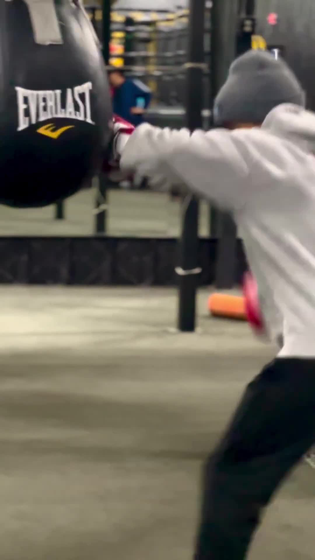 Floyd Schofield "Kid Austin" in the gym training for his next fight