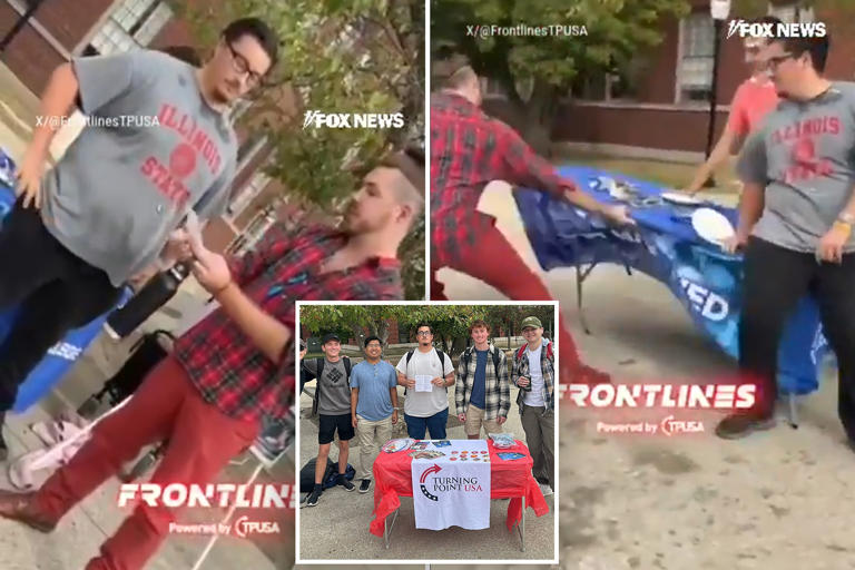 Illinois State University graduate student who flipped TPUSA table ...