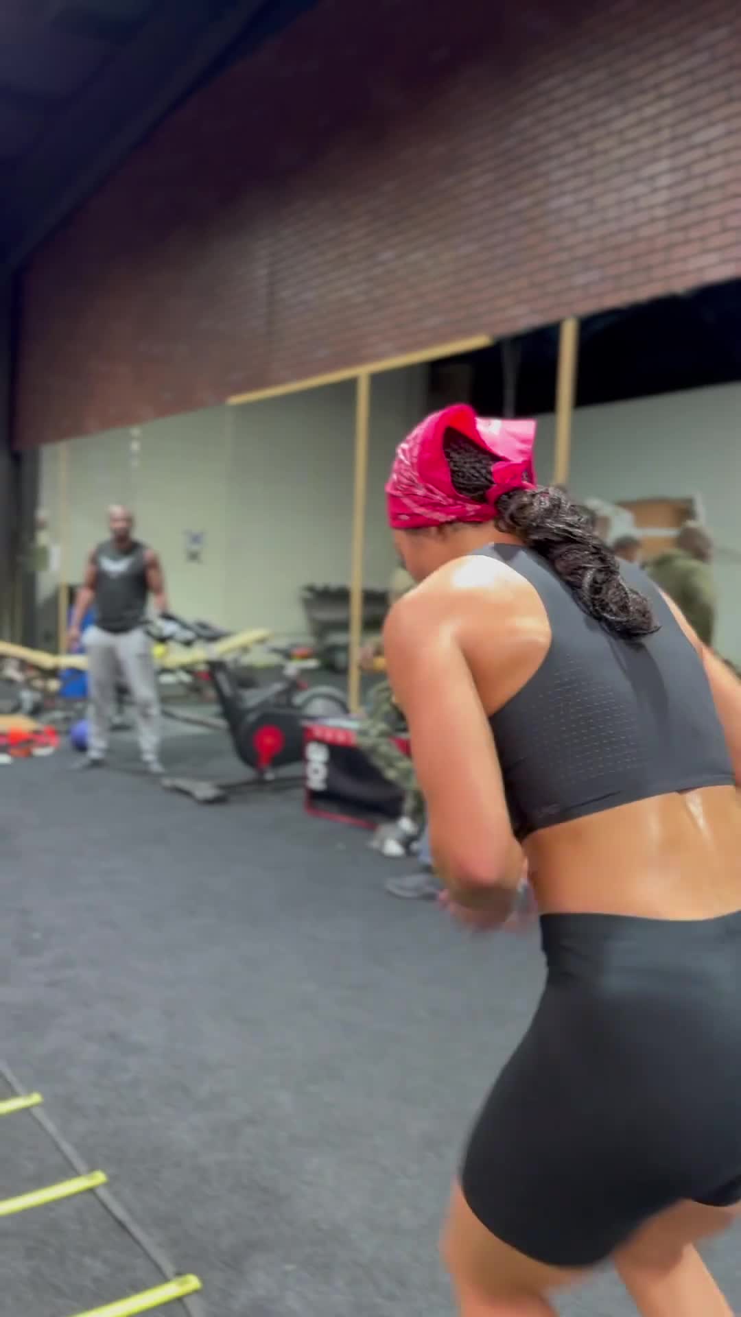 Alycia Baumgardner shows off the quick feet working speed and agility ...