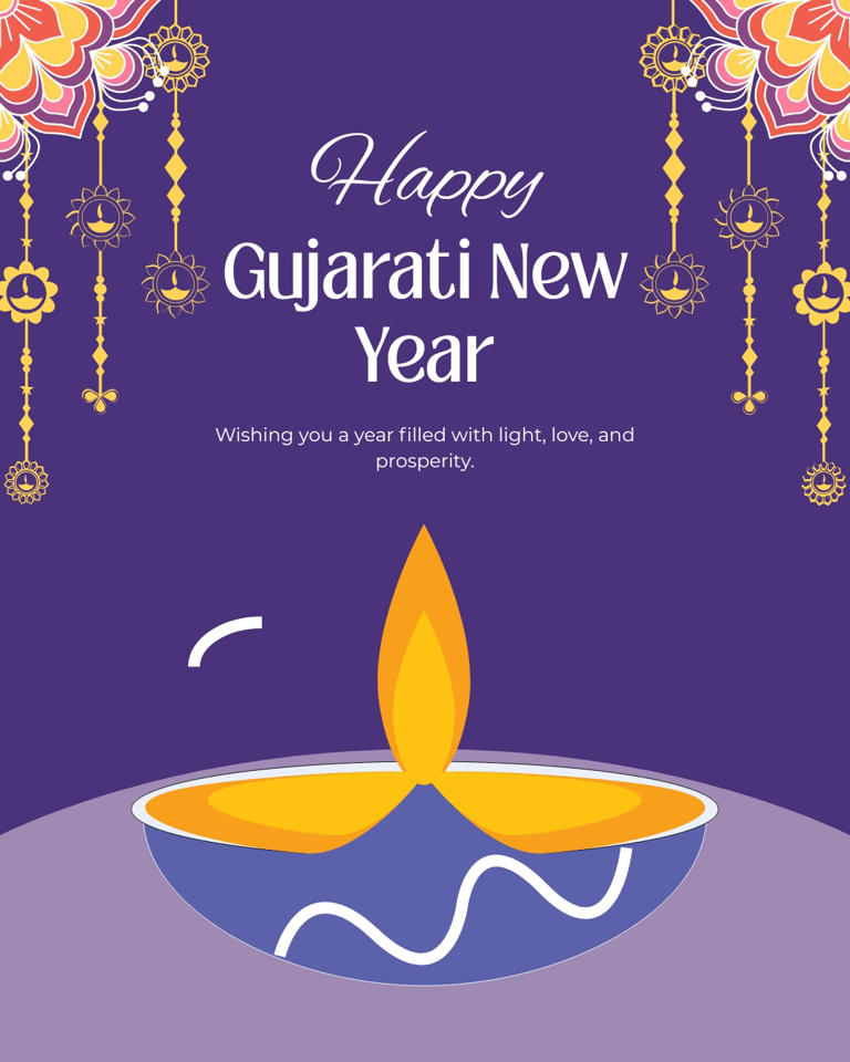 Happy Gujarati New Year 2025: 51+ wishes, messages, images, Facebook ...