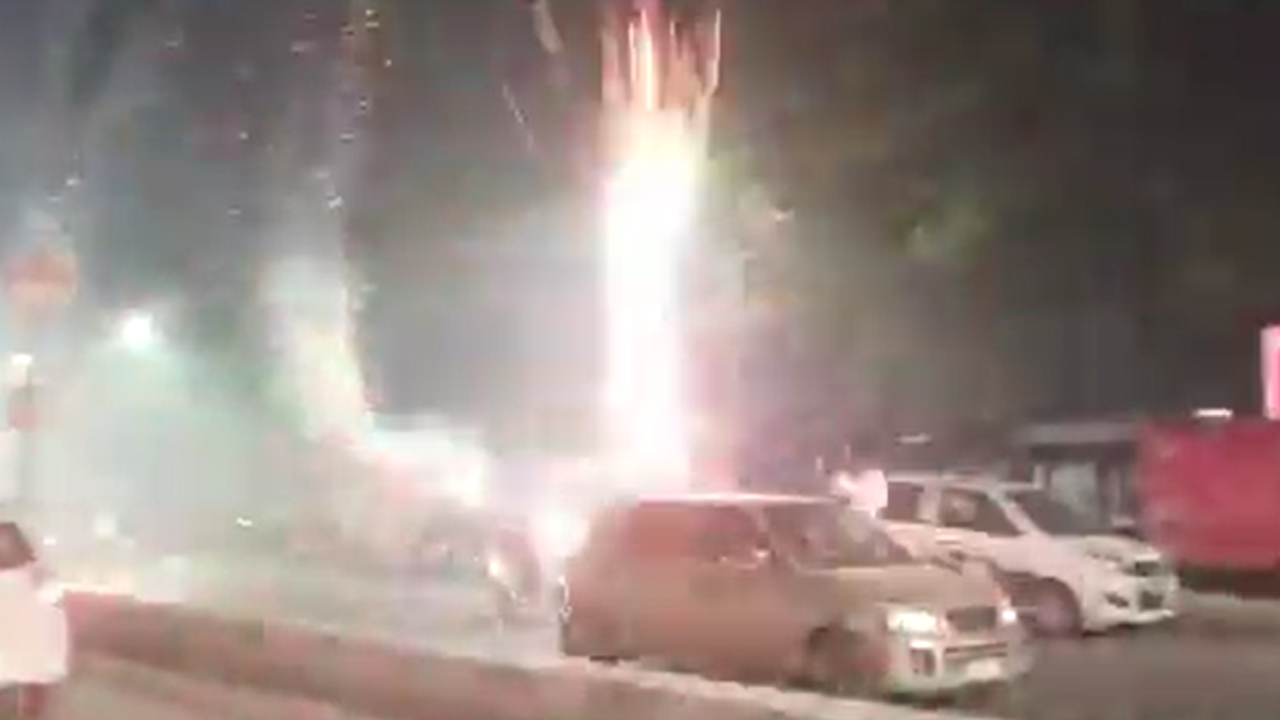 Diwali stunt: Man bursts firecrackers from moving car in Lucknow ...