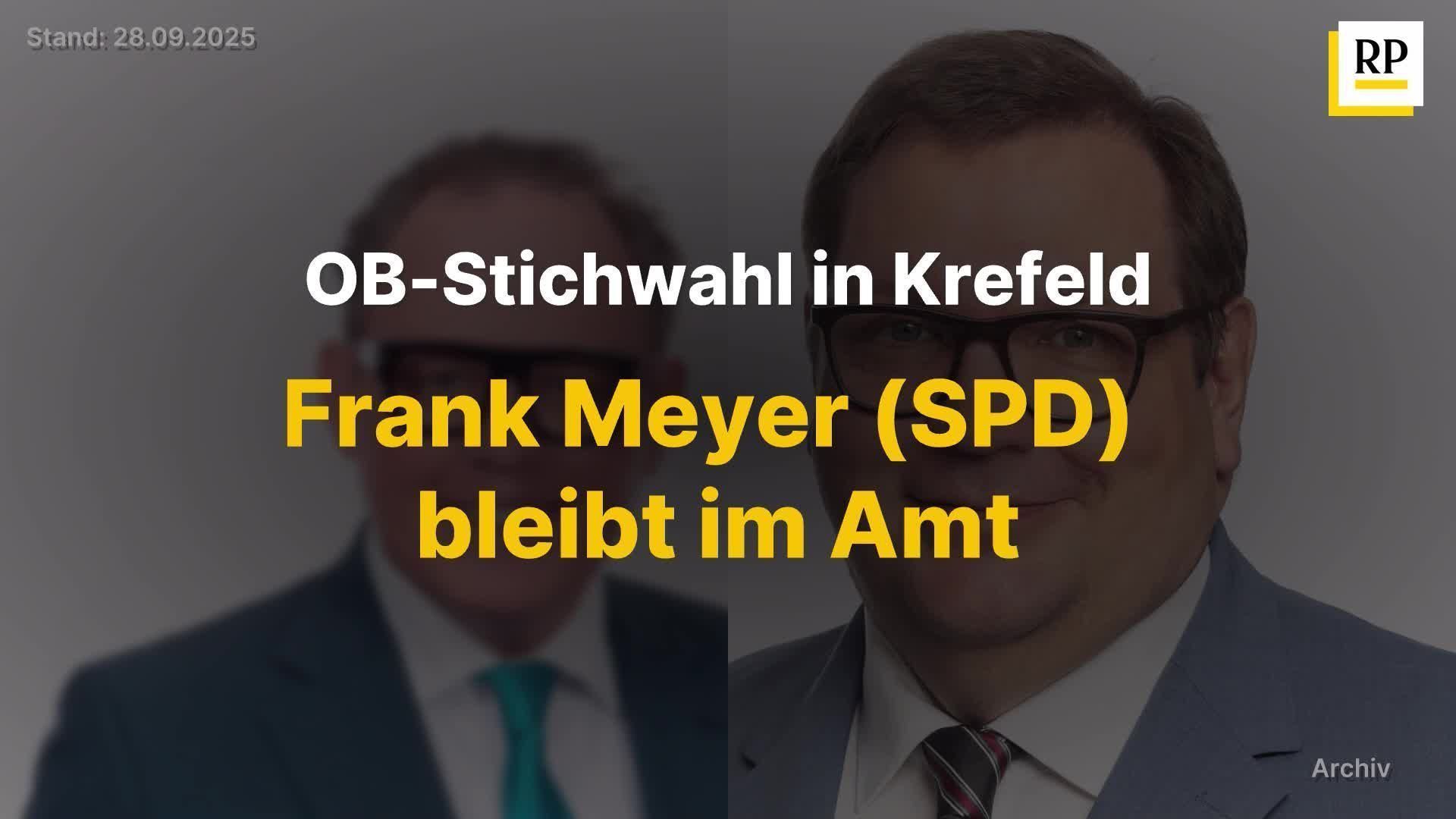 OB-Stichwahl in Krefeld: Oberbürgermeister Frank Meyer (SPD) bleibt im Amt