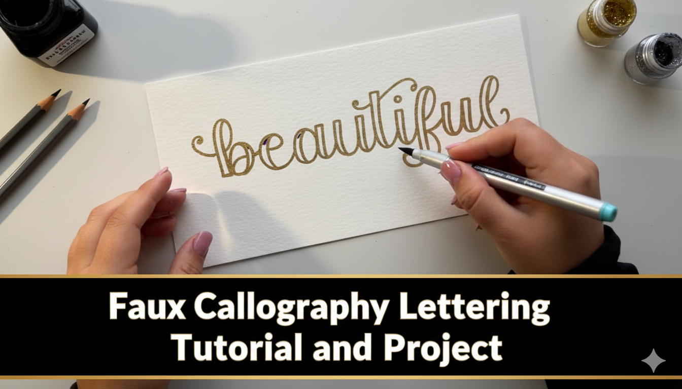 Faux Calligraphy Lettering Tutorial and Project