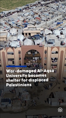 War-damaged Al-Aqsa University becomes shelter for displaced Palestinians