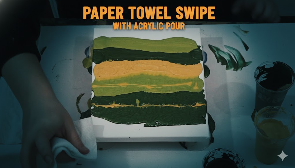 Paper Towel Swipe with Acrylic Pour