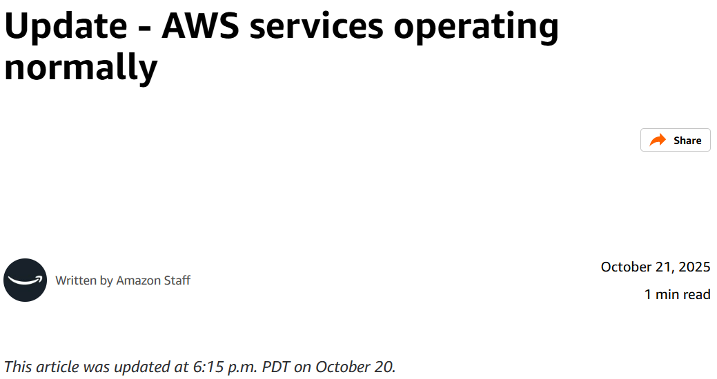 AWS 장애가 보여준 ‘디지털리스크’