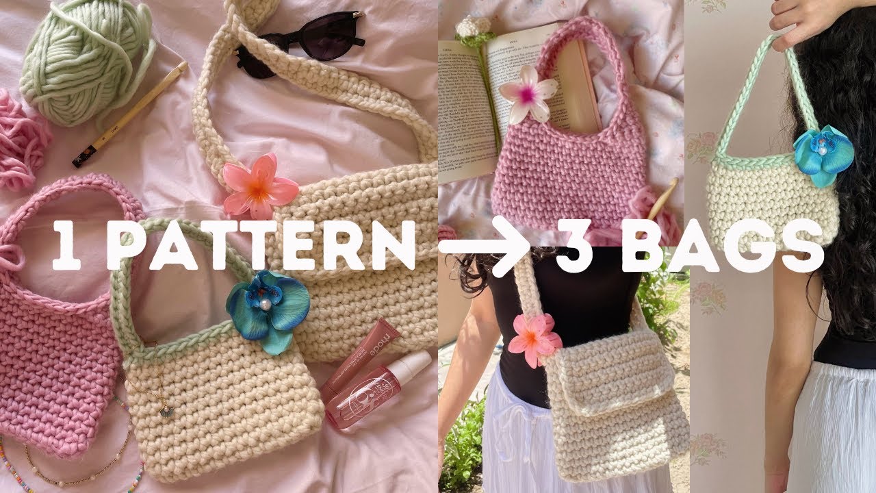 Versatile Crochet Bags — 3-in-1 Easy Pattern Tutorial