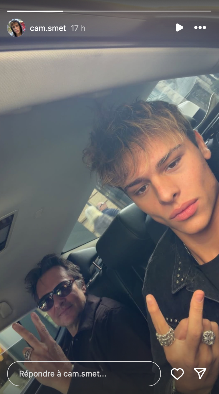 David Hallyday et son fils Cameron Smet en virée à Paris : leur ...