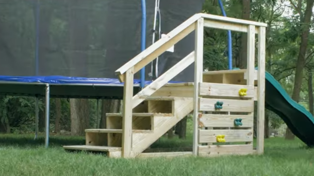 How to Easily Build a Slide and Climbing Wall for a Trampoline