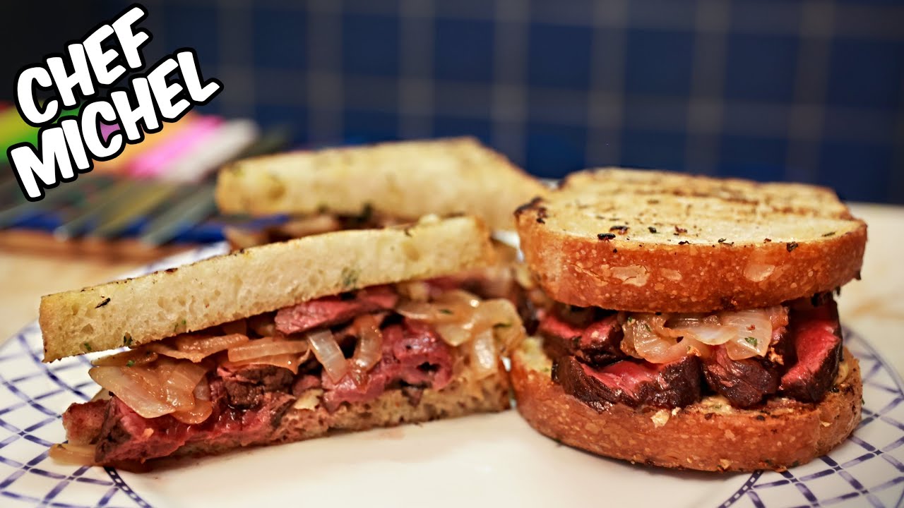 Sandwich steak au beurre à l'ail