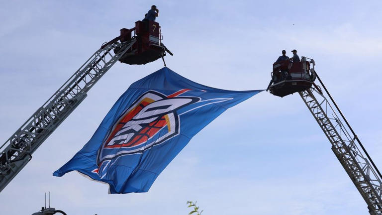 Thunder Day in Oklahoma City: season opener, championship banner, ring ...