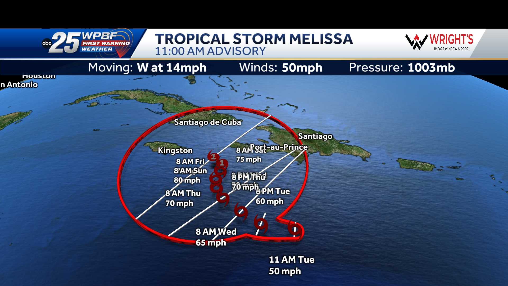 Tracking Tropical Storm Melissa