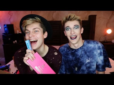 Brother attempts to apply makeup during funny beauty challenge