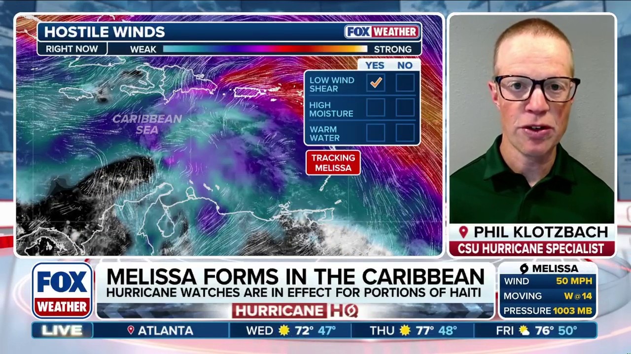 Tropical Storm Melissa forms, prompting hurricane watches in the Caribbean