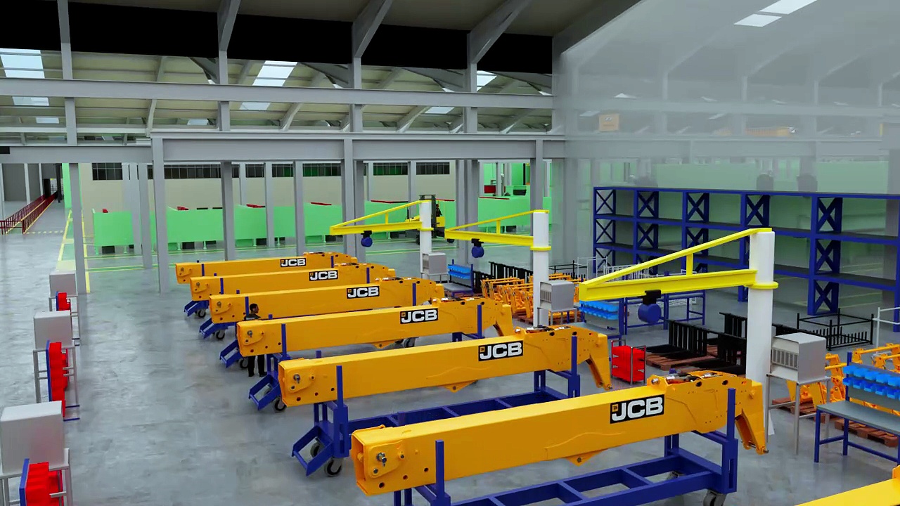 JCB B-Roll Animated graphic video of JCB plant post investment