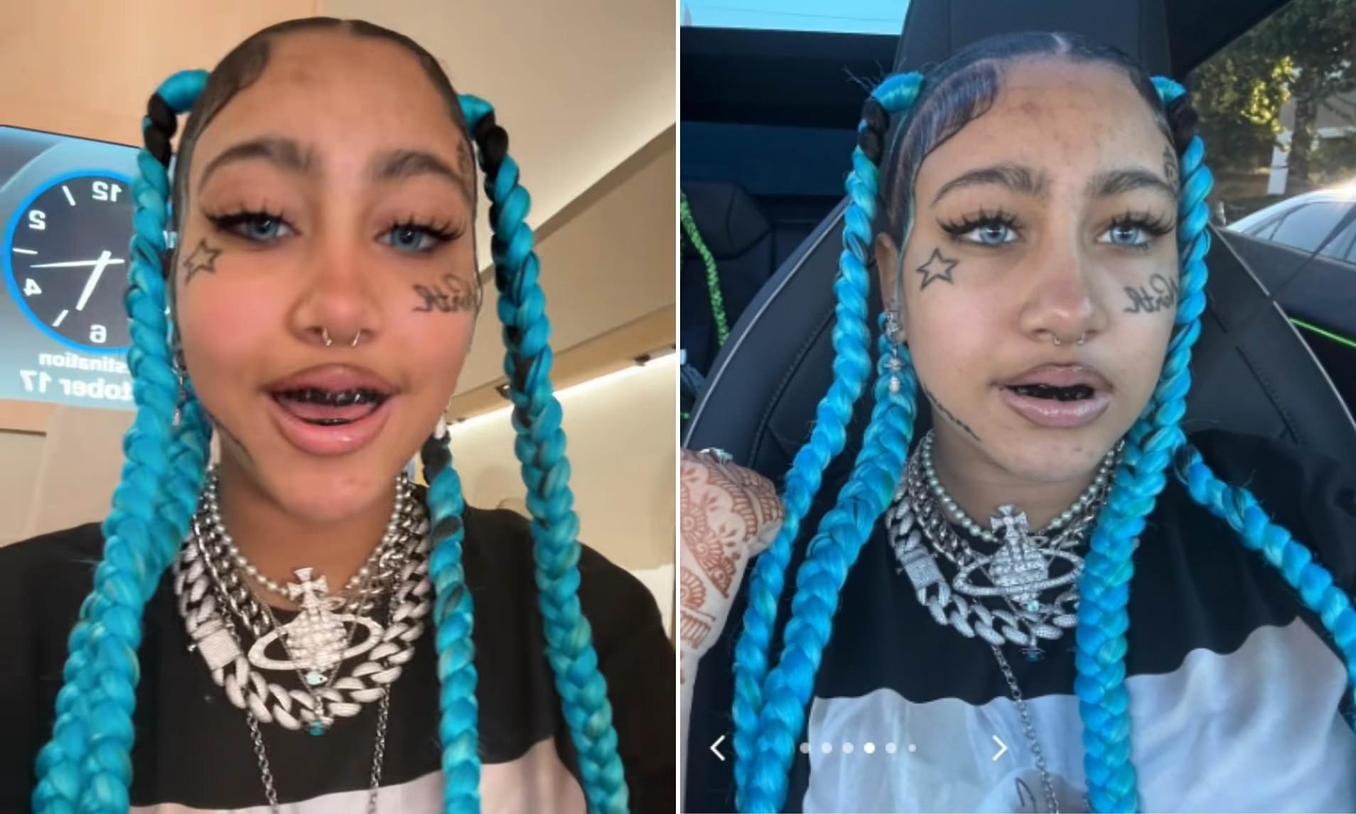 Kim Kardashian's daughter North West, 12, sports fake face tattoos ...