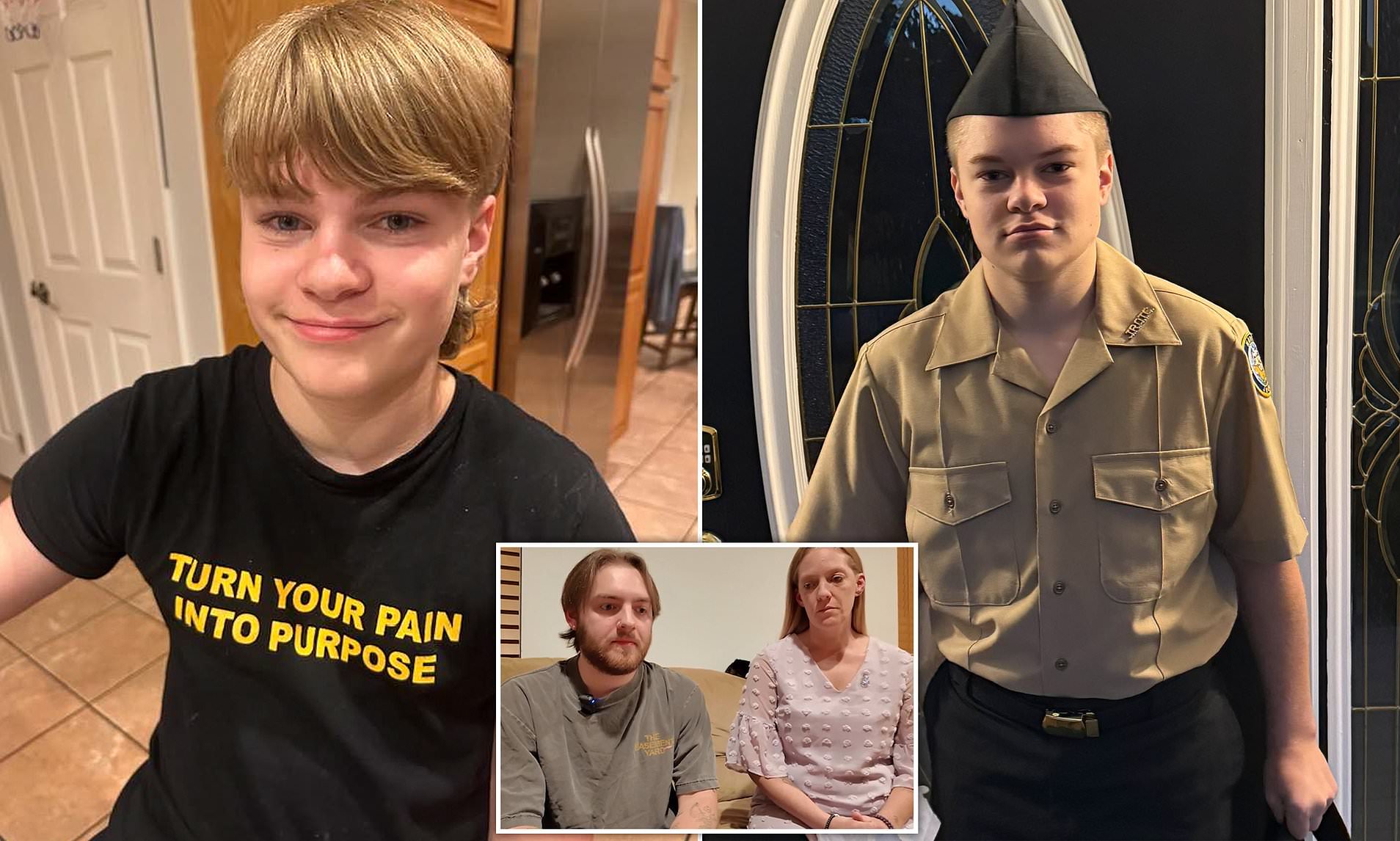 Boy, 14, seen wiping away tears just before he VANISHED after brother dropped him off at school