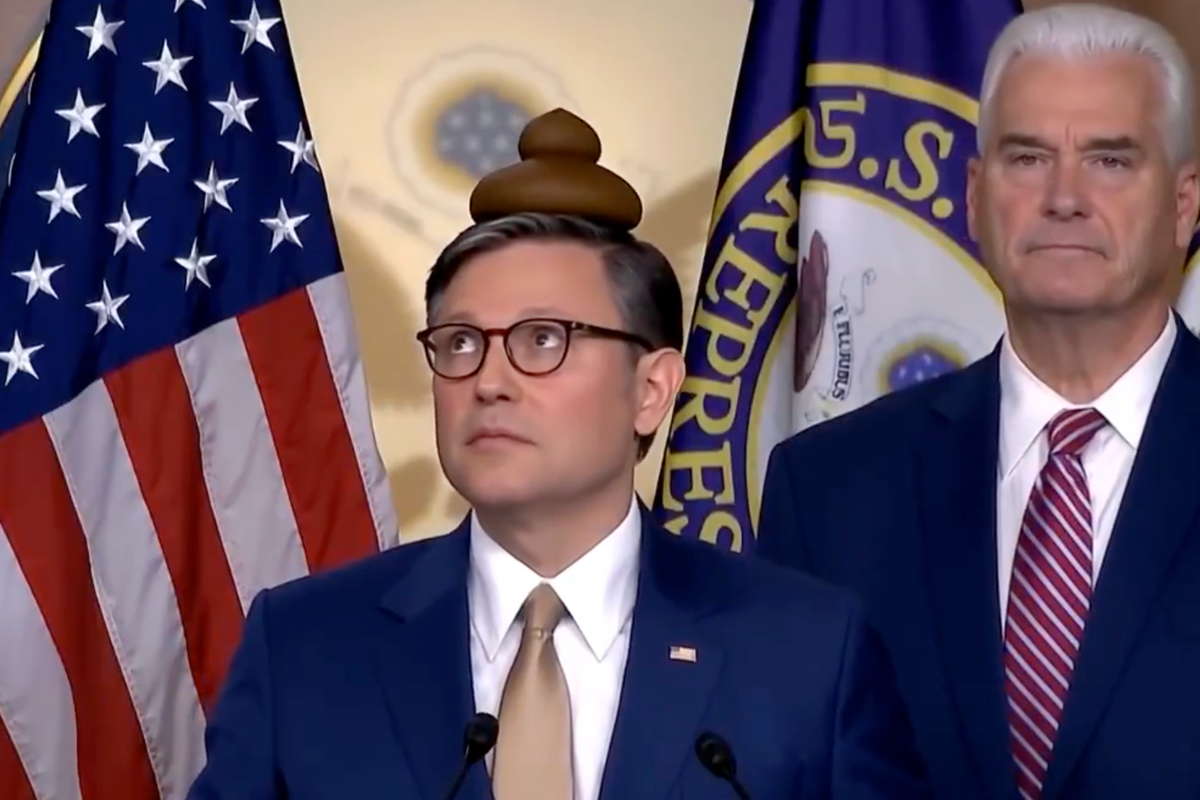Democrat posts video of poop on Mike Johnson’s head after speaker ...