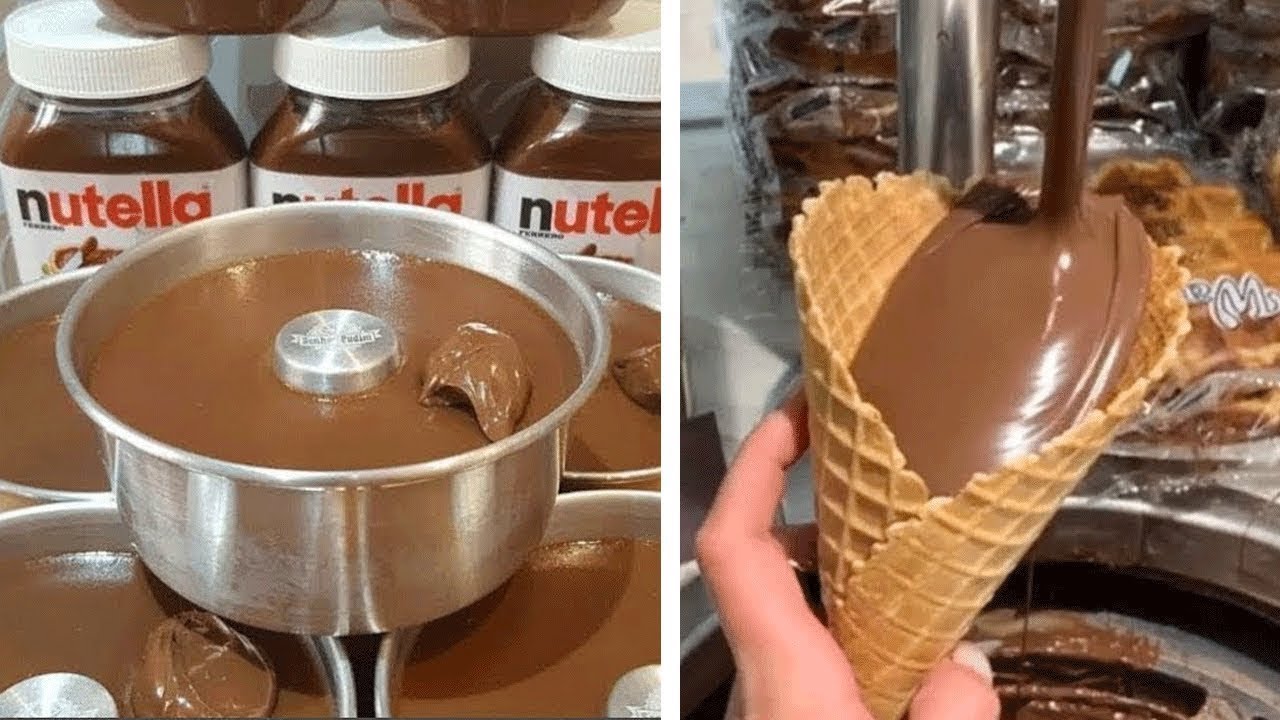 Nutella Fudge Mold & Chocolate Cone Pour | Satisfying Dessert Compilation