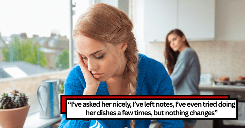 Fed-up 25-year-old woman throws untidy 26-year-old roommate’s dirty dishes in her bed when she ...